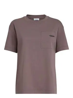 Brunello Cucinelli Pocket T-shirt - Brown