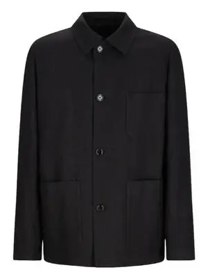 LARDINI Buttoned Pocket Jacket - Black