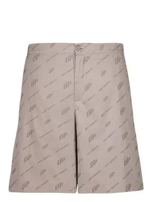 Off-White Monogrammed Jacquard Bowling Shorts - Nude