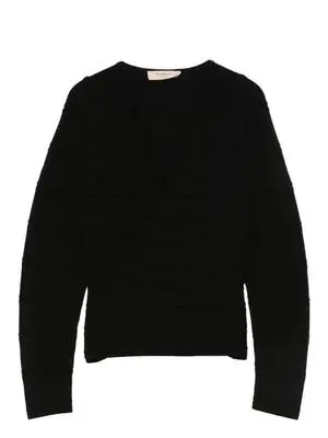 TWINSET Twinset Textured Knit V-Neck Sweater