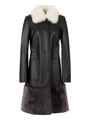 MARNI Marni Nappa Leather Coat With Shearling Trims