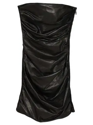 Amiri Sleeveless Ruched Zipped Mini Dress - Black