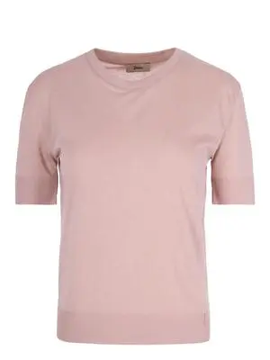 Herno Short Sleeve Crewneck Knitted Jumper - Nude