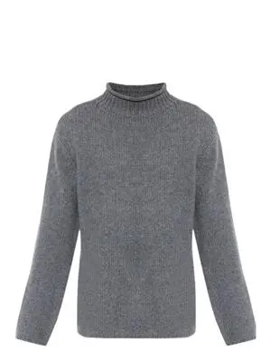 LISA YANG LISA YANG Sylvan Mock Neck Knitted Sweater Graphite