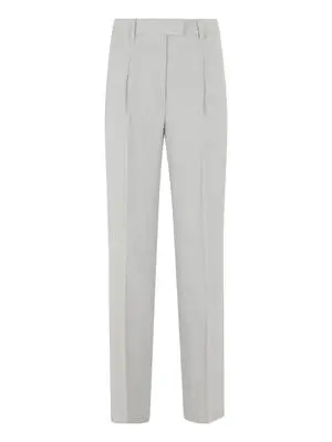 Seventy Tailored Pants With Belt Loops And Pleated Details - Gray
