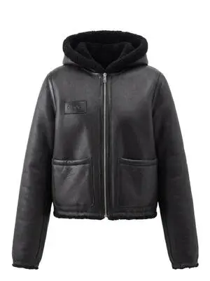 Gucci Hooded Leather Jacket - Black