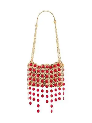 Rabanne Crystal Chain Shoulder Bag - Gold / Ruby Strass