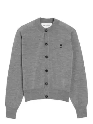 Ami De Coeur Logo Cardigan - Grey