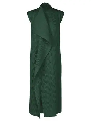 PLEATS PLEASE BY ISSEY MIYAKE Sleeveless Pleated Midi Dress - Dark Green