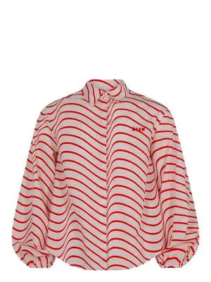 MSGM Striped Long Sleeve Shirt - Nude