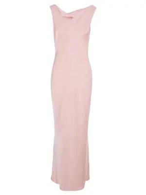 Norma Kamali Sleeveless Drape Gown - Ballet Powder