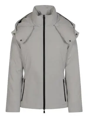 Herno Zip Hooded Jacket With Detachable Hood - Gray