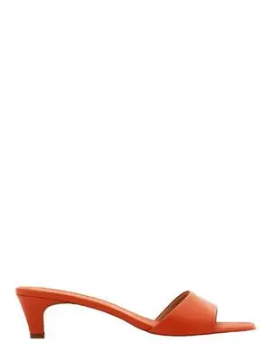 FERRAGAMO Low Heeled Slide Sandals - Red