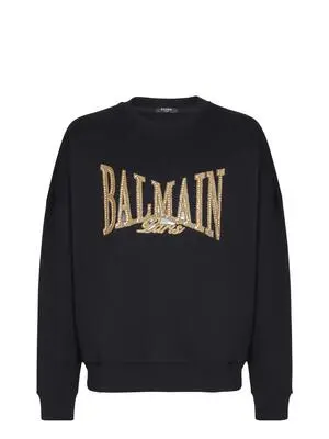 Balmain Embroidered College Sweatshirt - Black