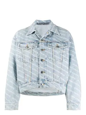 Alexander Wang Allover Logo Denim Jacket - Light Blue
