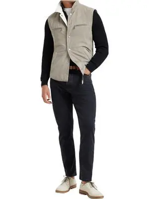 Brunello Cucinelli Leather Vest - Khaki