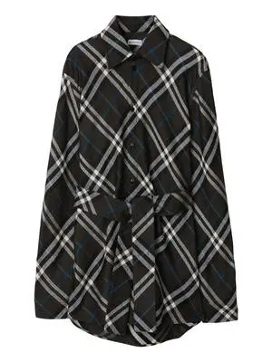 BURBERRY Burberry Check Pattern Buttoned Belted Shirt