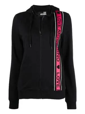 Moschino Printed Zip-up Hoodie - Black
