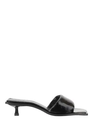ALOHAS Square Toe Slip-on Sandals - Black