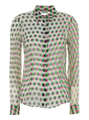 Dries Van Noten Dries Van Noten Cloudy Polka Dot Chiffon Shirt Multicolor