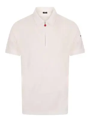 Kiton Zip Cotton Polo Shirt - White