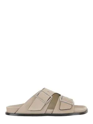 ALOHAS Buckled Double-strap Flat Sandals - Nude
