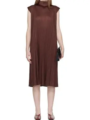 PLEATS PLEASE BY ISSEY MIYAKE Pleated Midi Dress - Red