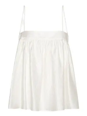 ROTATE BY BIRGER CHRISTENSEN ROTATE Striped Pleated A-Line Top Bright White