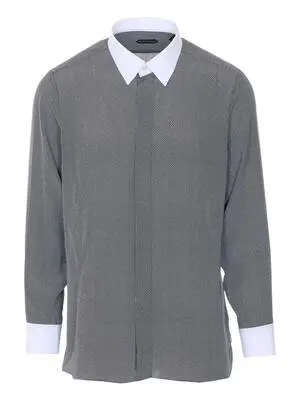 TOM FORD Long-sleeved Curved Hem Shirt - Gray