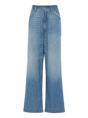 MAISON MARGIELA Maison Margiela Patchwork Detail Wide Leg Jeans