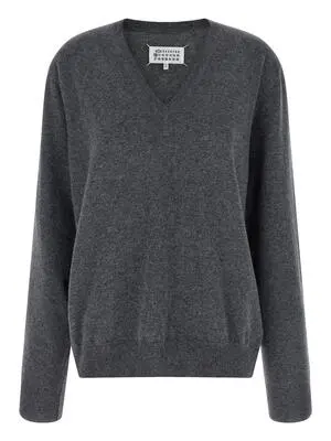 MAISON MARGIELA Four Stitches V-neck Sweater - Grey