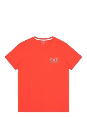 EA7 Logo T-shirt With Round Neck - Orange