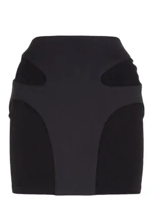 DION LEE Contour Stitch Mini Skirt - Black