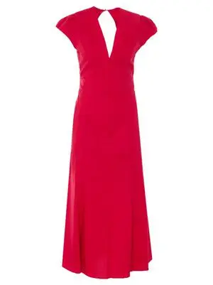 TWINSET V-neck Maxi Dress - Red