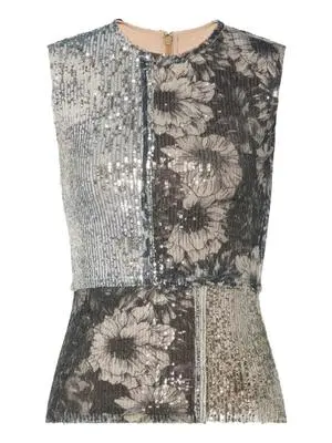 MAISON MARGIELA Sleeveless Sequined Top - Grey
