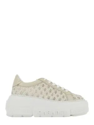 Casadei Nexus Mesh Platform Sneakers - Off White