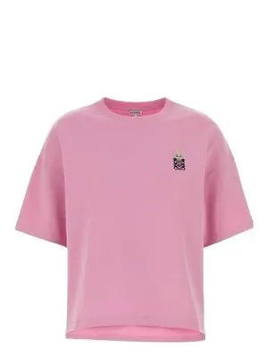 LOEWE Loewe Regular Fit T-Shirt With Futuristic Cat Embroidery
