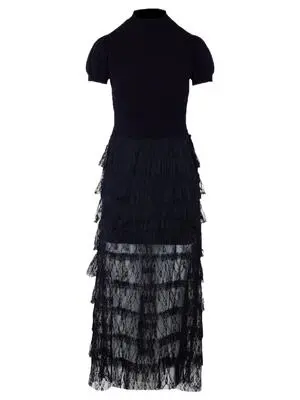 TWINSET Maxi Dress With Lace Detailing - Black
