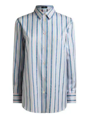 Etro Geometric Stripe Button-up Shirt - Blue