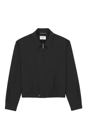 Saint Laurent Cotton Zip-up Jacket - Black