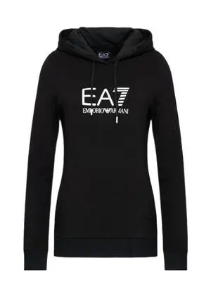 EA7 Logo-print Hoodie - Black