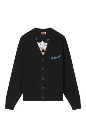 Kenzo Wild Tiger Wool Cotton Cardigan - Black