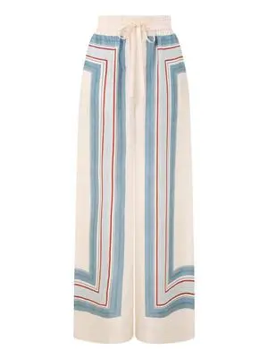 Zimmermann Geometric Print Wide-leg Pants - Ticking Stripe