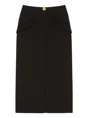Givenchy Midi Skirt In Wool - Black
