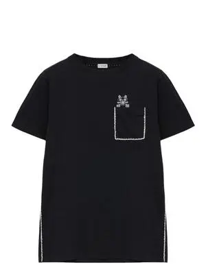 Loewe Anagram Embroidered Crewneck T-shirt - Black