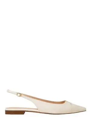 TWINSET Twinset Leather Slingback Ballet Flats With Metal Logo Detail