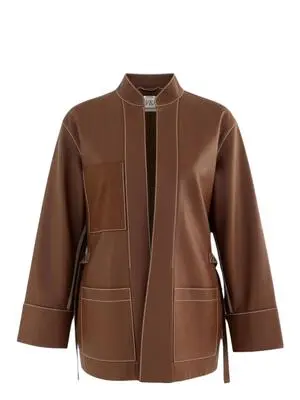 Loewe Long Sleeve Stand Collar Jacket - Brown