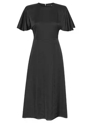ROTATE BY BIRGER CHRISTENSEN Round Neck Short Sleeve Dress - Black