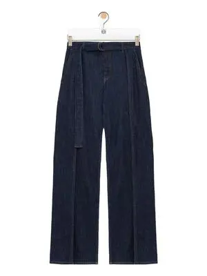 Loewe Logo Patch Wide Leg Jeans - Indigo