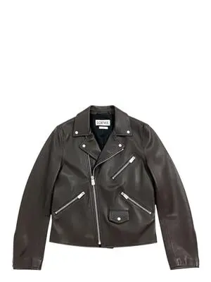 Loewe Nappa Leather Biker Jacket - Black